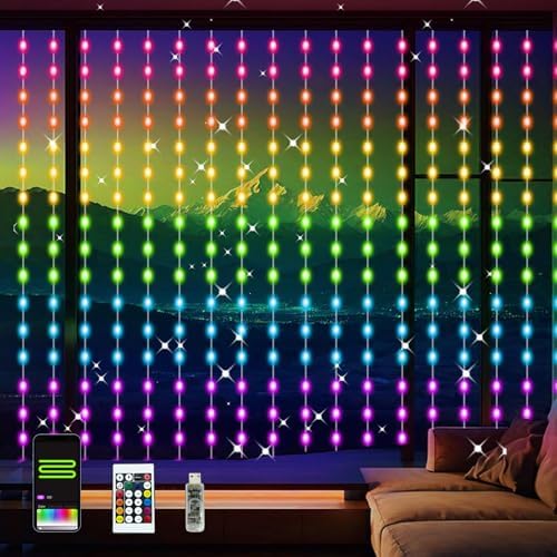 KBG Smart Curtain Lights RGB Color Changing Curtain Lights, USB Powered ...