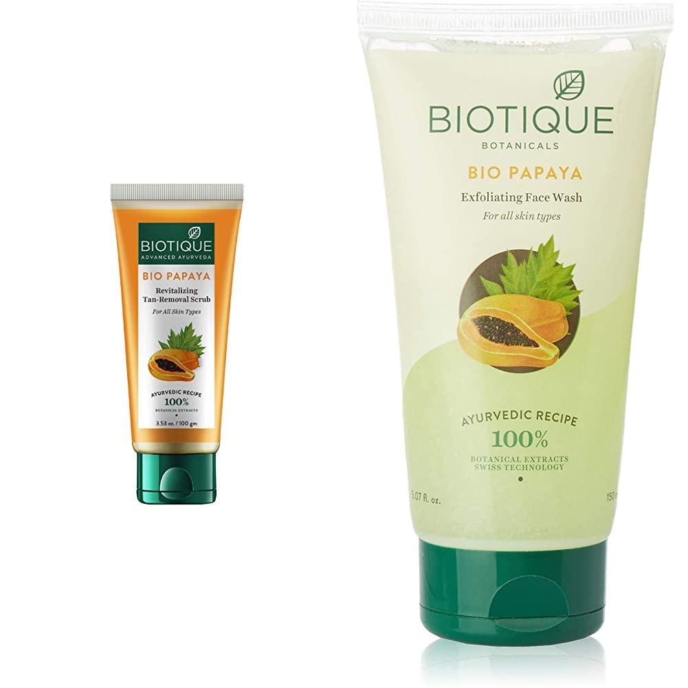 Biotique Bio Papaya Revitalizing Tan-Removal Scrub, 100 g And Biotique ...