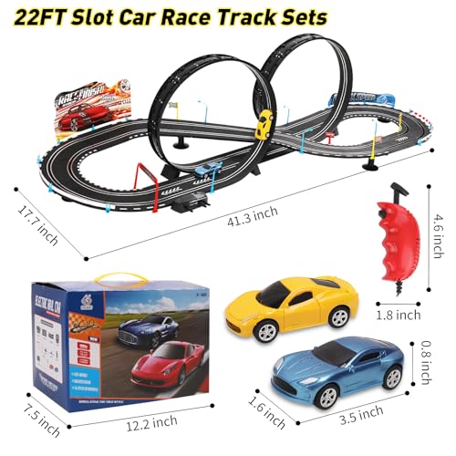 Snapklik.com : Slot Car Race Track Sets Kids Toys, 22 FT Dual Racing ...