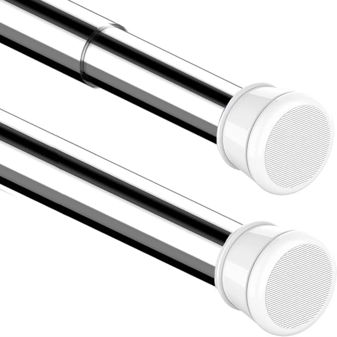 Renva Shower Pole Extendable No Drill Tension Rods for Curtains ...