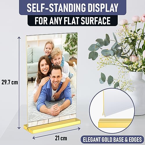 Luxurious Acrylic Gold Frames A4, 6 pack, Stunning Photo Displays ...