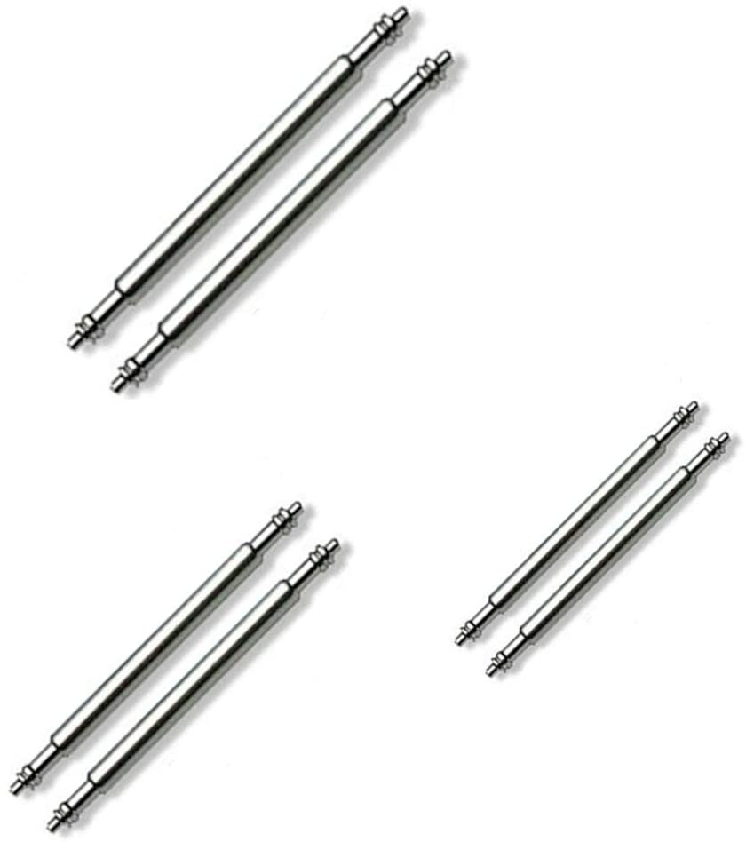 6 x Watch Strap Spring Bars Pins 3 Different Sizes in 1 Pack Double ...