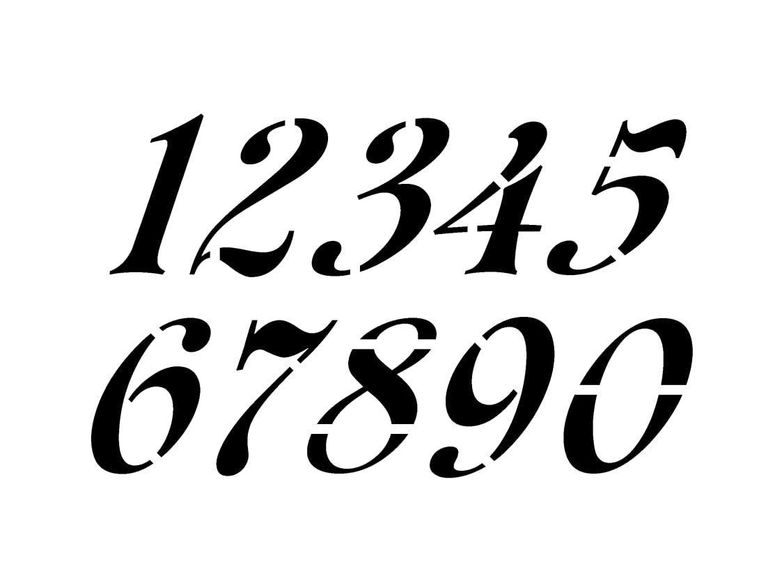 Amazon.com: SIMPLY KNIGHT ITALIC Numbers Stencil - 3 Inch Antique Royal ...