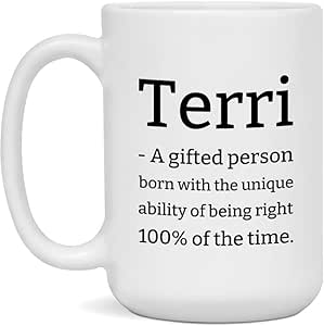 Amazon.com: Funny Terri Name Definition Mug Sarcastic Cup for Terri ...