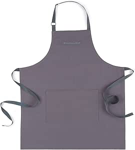 Amazon.com: KitchenAid Solid Apron Single Pack, Charcoal Grey, 32"x28 ...