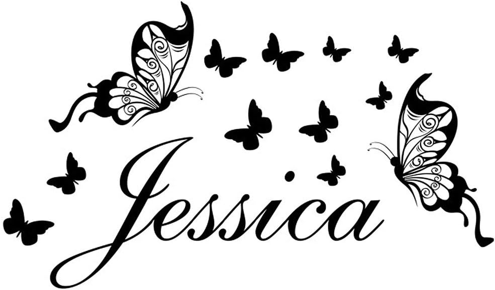 Amazon.com: Home Find Jessica Girls Name Butterfly Removable Vinyl Wall ...