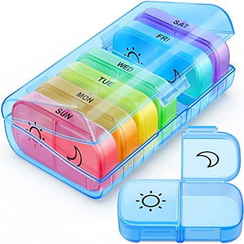 Amazon.com: Weekly Pill Organizer 2 Times a Day with Same-Side Large ...