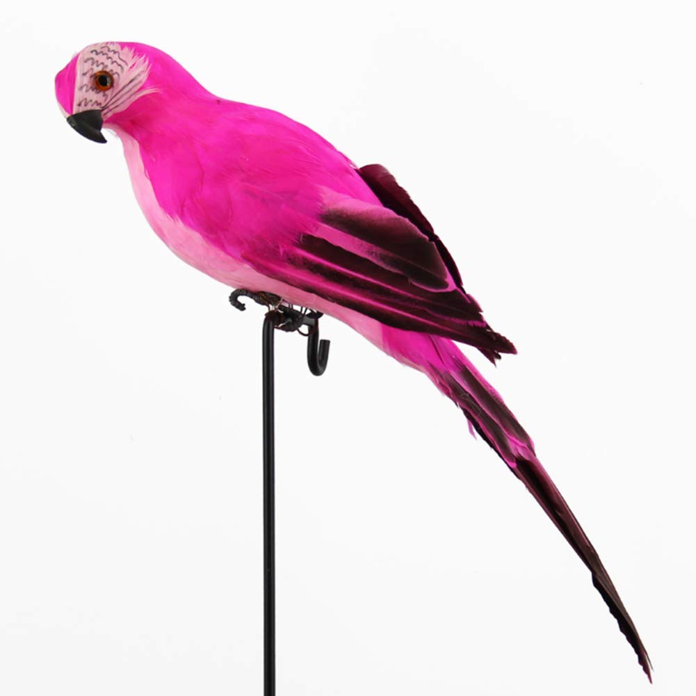 Amazon.com: LWINGFLYER Rose Pink Artificial Parrot Life Size Artificial ...