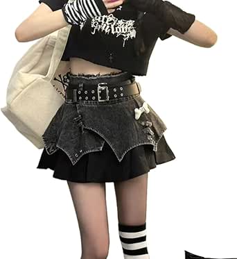 Amazon.com: Gothic Skirt Goth Skirt Emo Skirt Y2k Mini Skirt for Women ...