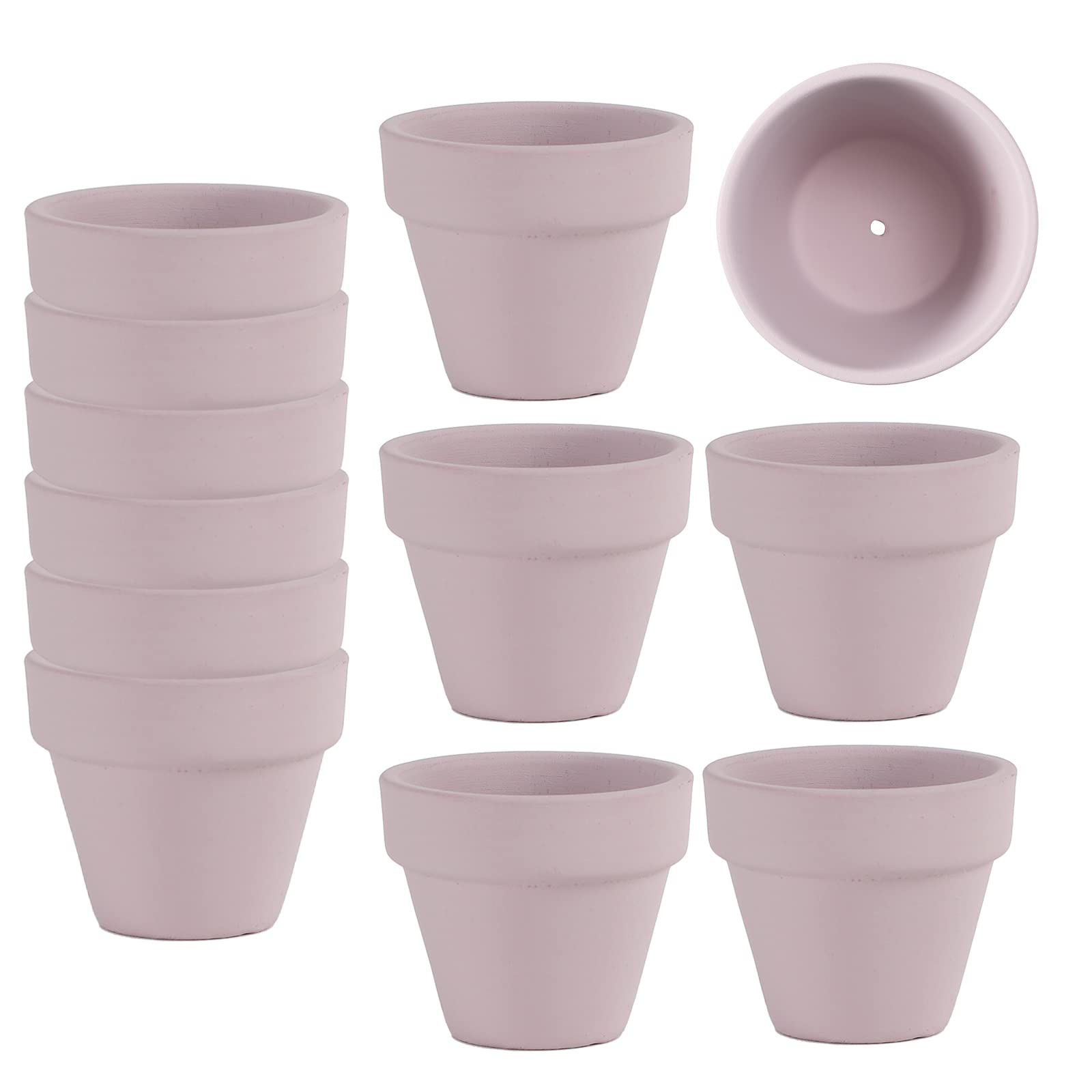 Amazon.com: Mini Pink Terracotta Clay Flower Pots 2 inch with Drainage ...