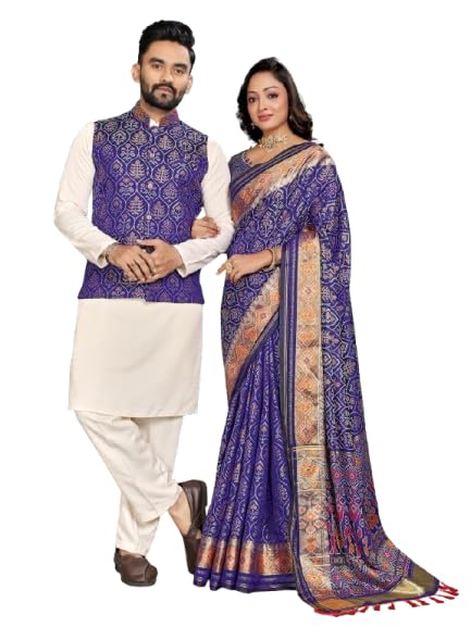 Buy Nehdip Creation Kesri Latest Couple Collection: Matching Kurta ...