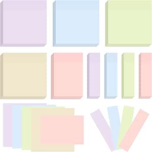 Amazon.com : BAYTORY 6 Pads Soft Pastel Sticky Notes, Memo Sticky Note ...