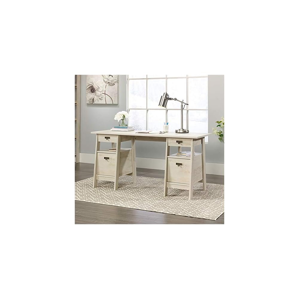 Buy Sauder Trestle Executive Trestle Desk, Chalked Chestnut finish ...