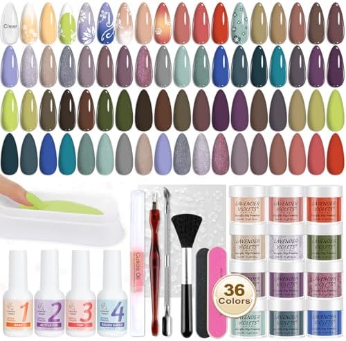 Amazon.com: LAVENDER VIOLETS Dip Powder Nail Kit - 36 Colors Brown ...