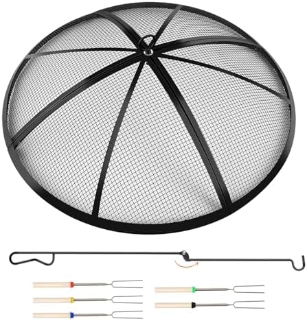 Amazon.com: Outdoor Fire Pit Spark Screen (Round), Hinged to Open and ...