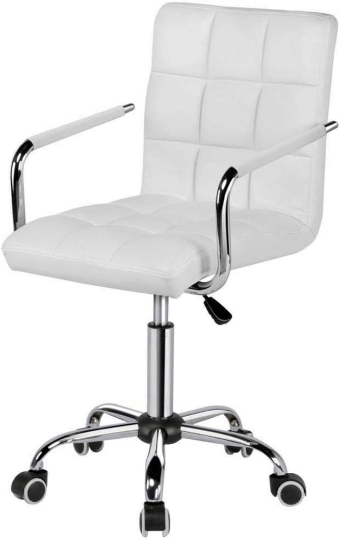 Amazon.com: Modern Style Desk Task Chair PU Leather Upholstery Mid-Back ...