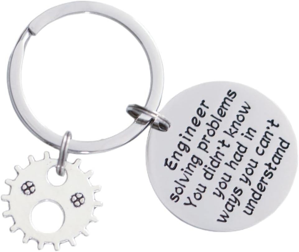 Engineer Keychain for Men Graduation Adults Funny Student Keyring Merch ...