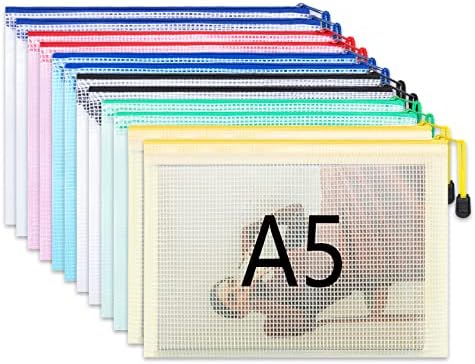 GoodtoU A5 Zip File Bag Mesh Document Plastic Wallet Folders Zipper ...