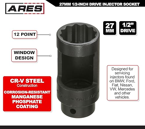 Snapklik.com : ARES 70320-27mm 1/2-Inch Drive Injector Socket - 12 ...