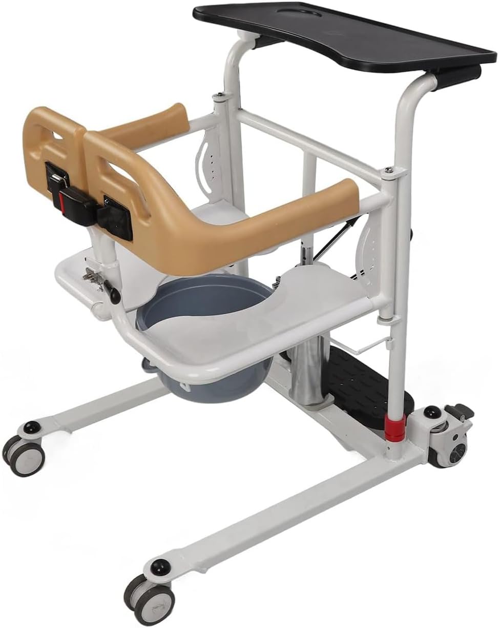 Amazon.com: SYALEO Hydraulic Patient Lift Wheelchair Commode for Home ...