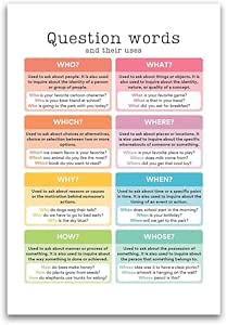 Amazon.com: Question Words Chart Poster - Educational For Gradeschool ...