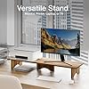 Amazon.com: Tinamo Acacia Wood Dual Monitor Stand - Wooden Monitor ...