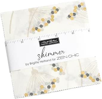 Amazon.com: Zen Chic Shimmer Charm Pack 42 5-inch Squares Moda Fabrics ...