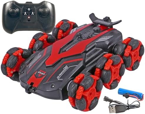 Toyshine 6 Wheels 360°Rotating Remote Control Rechargeable Stunt Car ...