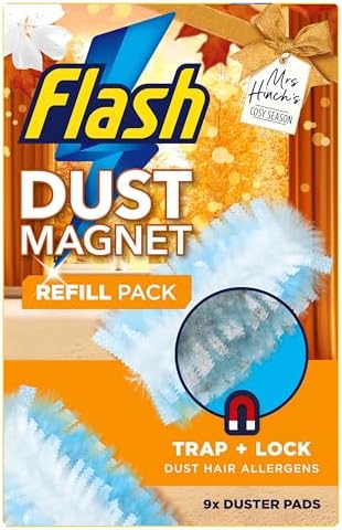 Flash Duster Dust Magnet Starter Kit, Dusters, 1 Handle + 14 Refills ...