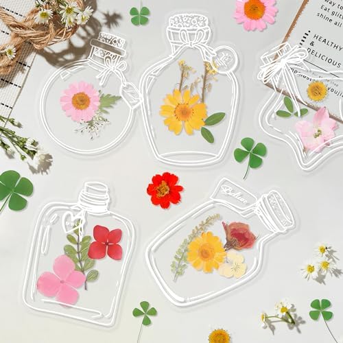 Amazon.com: Oecoel Large Size Transparent Dried Flower Bookmarks, 20Pcs ...
