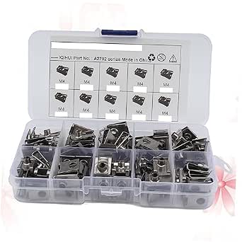 Amazon.co.jp: RUNROTOO 80pcs Spire U Clip U Type Clip Spring Kit You ...