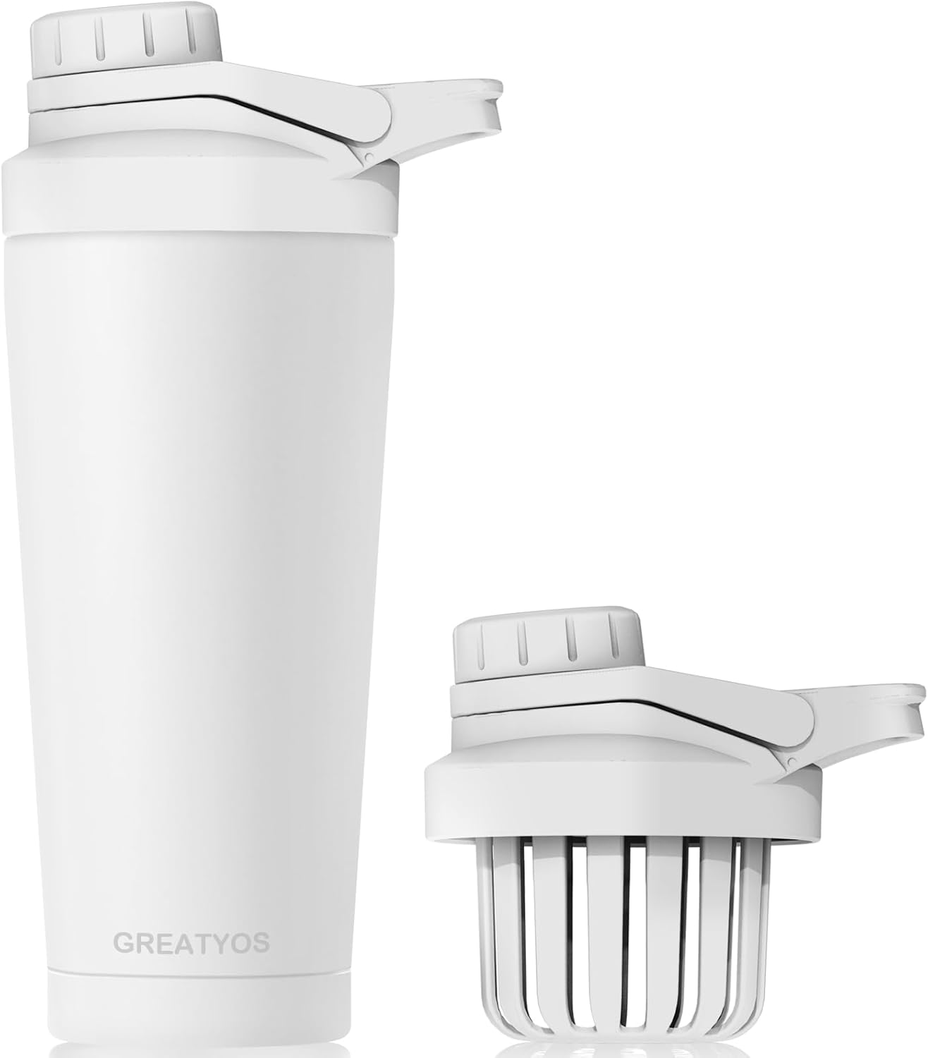 Amazon.com: Greatyos Stainless Steel Shaker Bottle with Noise-Free Design - Patented 24 oz ...