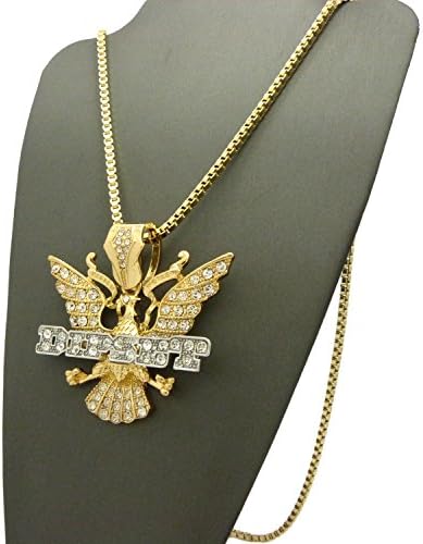 NEW ICED OUT DIPSET PENDANT & 30" BOX CHAIN HIP HOP NECKLACE ...
