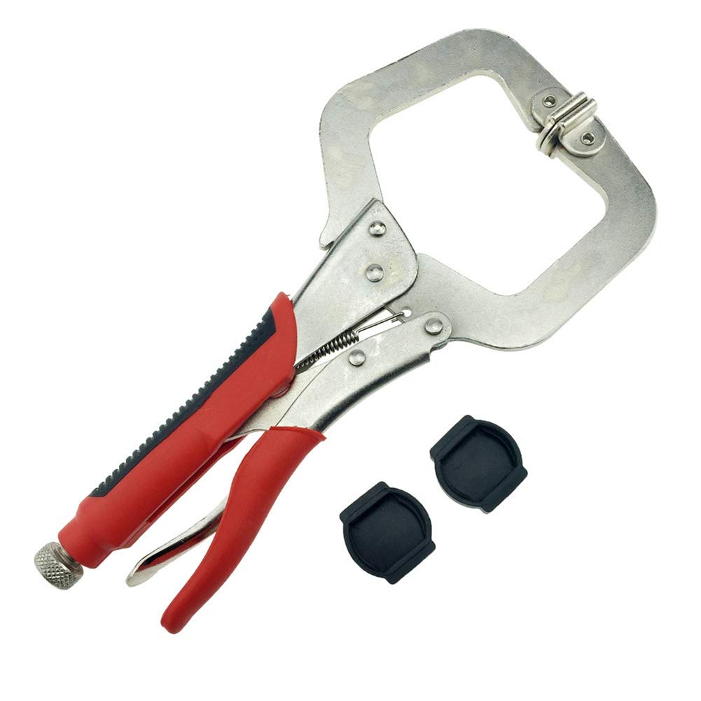 Buy 11" inch Rubber Handle Face Clamp Locking C-Clamp with Protection ...