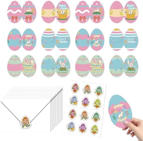 Amazon.com : Neioaas Egg-Shaped Easter Card Set - Egg Festival Bunny ...
