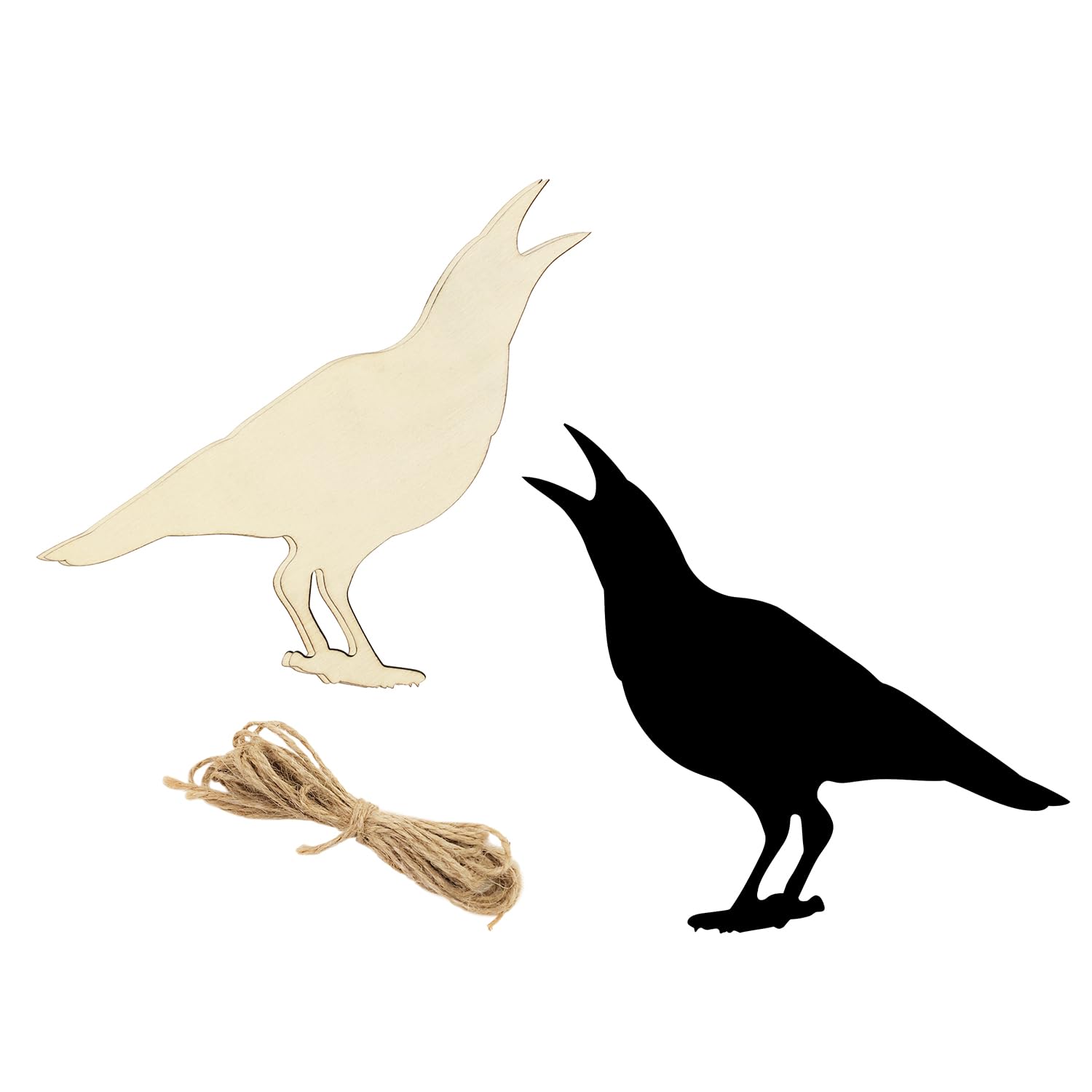 Amazon.com: 20 Pack 6 Inch Wood Raven Cutouts Unfinished Wood Crow ...