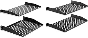 Amazon.com: Pyle 19-Inch 1U+2U Server Rack Shelves Bundle with 2-Pc 1U ...