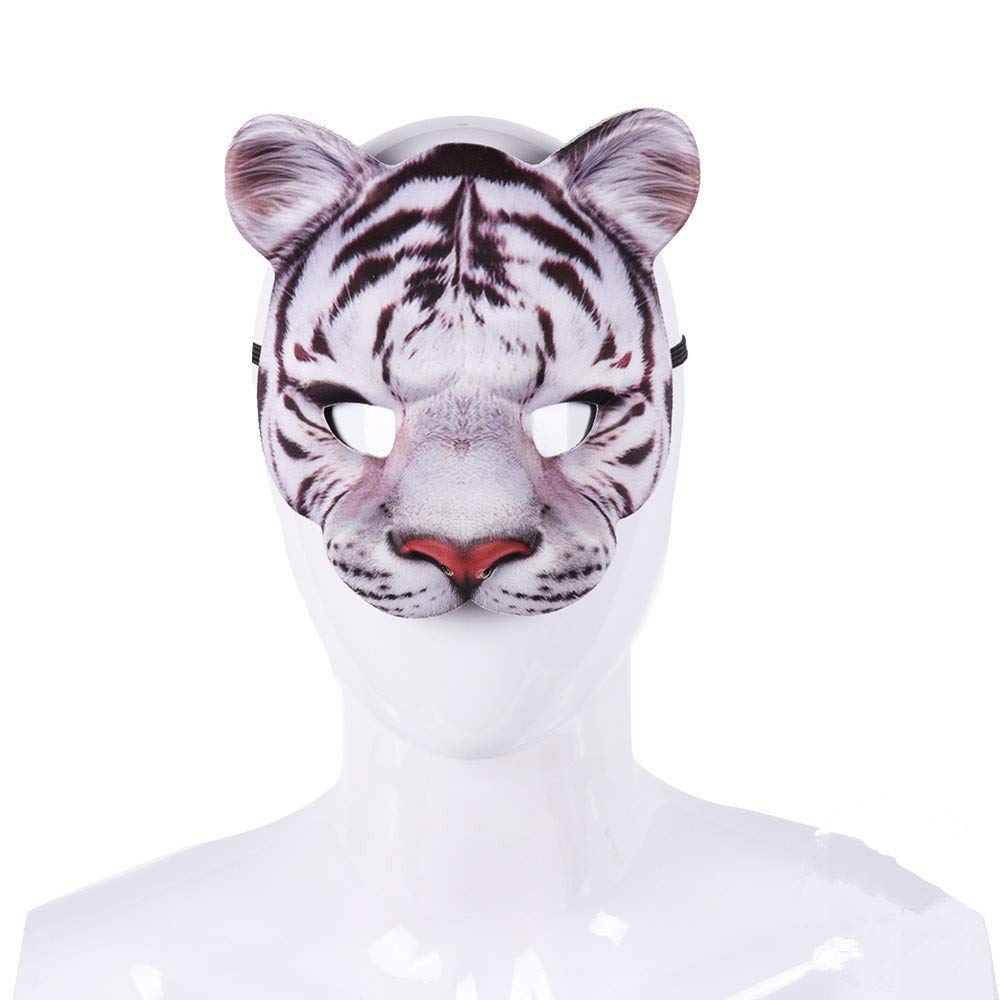 Realistic White Tiger Mask