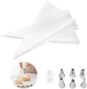 Amazon.com: 12inch Pastry Piping Bags and Tips Set 100pcs Thick Piping ...