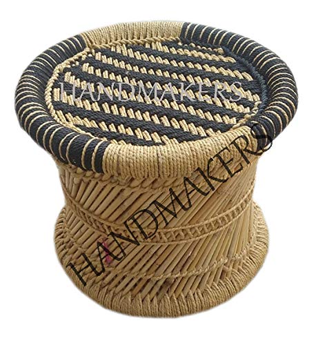 Handmakers ! Pure Handmade Natural Bamboo (SARKANDA) Mudda Stool with ...
