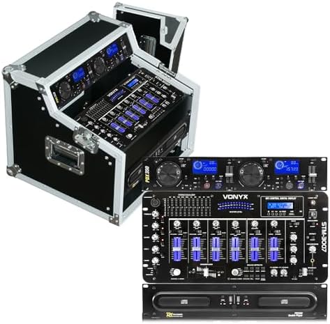PD PDX350 DJ CD Mixer with STM-3007 6-Channel Bluetooth DJ Mixing Desk ...