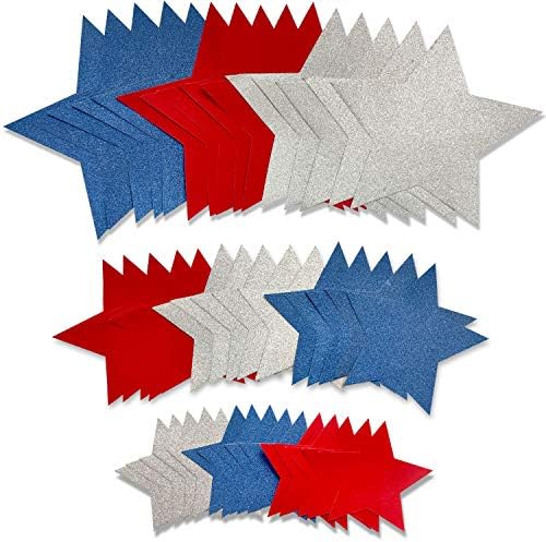 Amazon.com: JUNEBRUSHS Star Cutouts, 120Pcs Patriotic Star Cutouts 4th ...