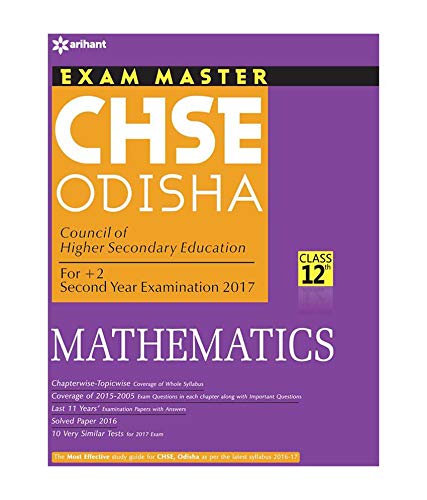 Exam Master CHSE Odisha Mathematics Class 12th (Old edition) : Arihant ...