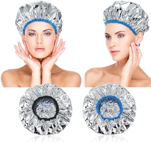 Amazon.com : 12 Pieces Deep Conditioning Caps Aluminum Foil Reusable ...