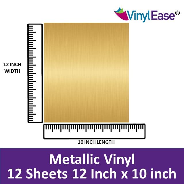 Vinyl Ease 12 x 10 pulgadas, 12 hojas de vinilo metálico adhesivo ...