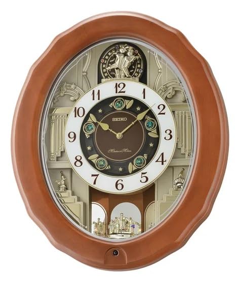 Buy SEIKO Elegant Brown Oval Wooden Hourly Chime 30 Melody in Motion ...