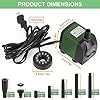 Amazon.com : 15W 256GPH Submersible Pond Fountain Pump with 12 Colorful ...