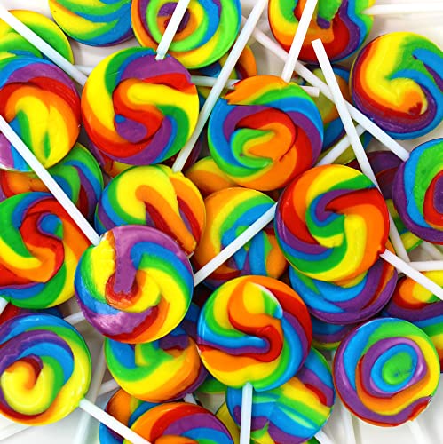 Snapklik.com : Mini Rainbow Swirl Lollipop Mixed Fruit Flavor Suckers