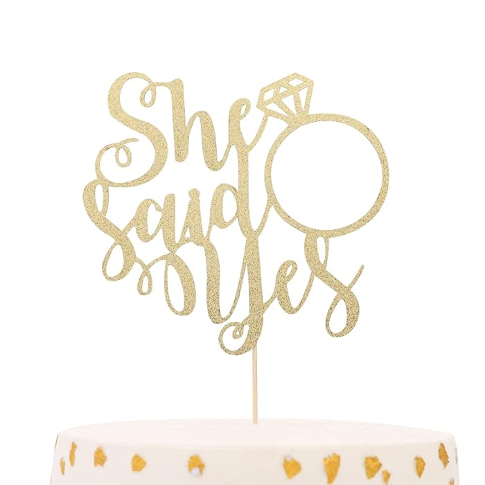 Buy She Said Yes Cake Topper - Bridal Shower Engagement Decorations ...
