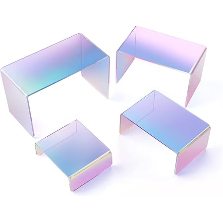 Amazon.com: 6 Pack Iridescent Acrylic Display Risers Rainbow Acrylic ...